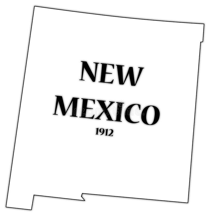 New Mexico State and Date Map Grunged Stock Illustration - Illustration ...