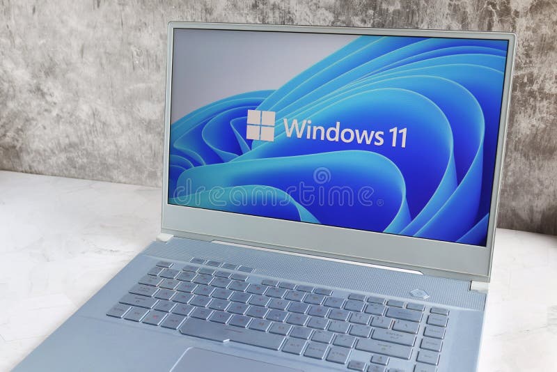 New Microsoft Windows 11 Logo on Computer Screen Editorial Stock Image ...