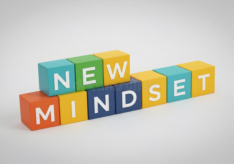 New Mindset Growth Concept Colorful Blocks Positive Thinking Personal ...