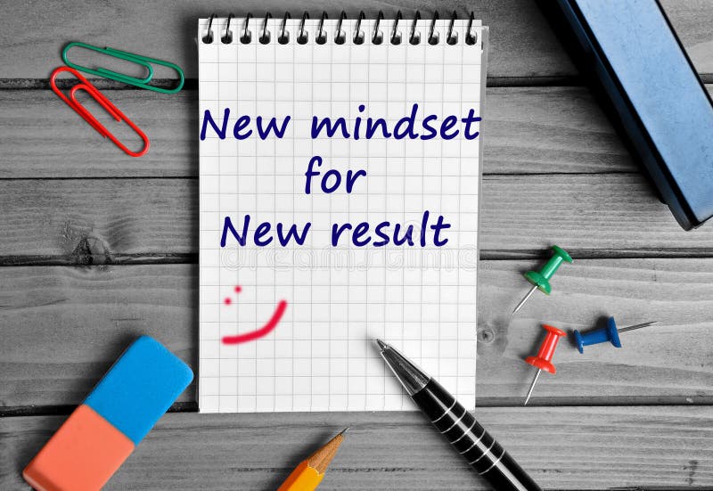 New Mindset for New Result Text Stock Photo - Image of creativity ...