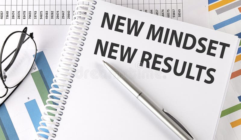 NEW MINDSET NEW RESULTS , Pen and Glasses on the Chart, Business ...