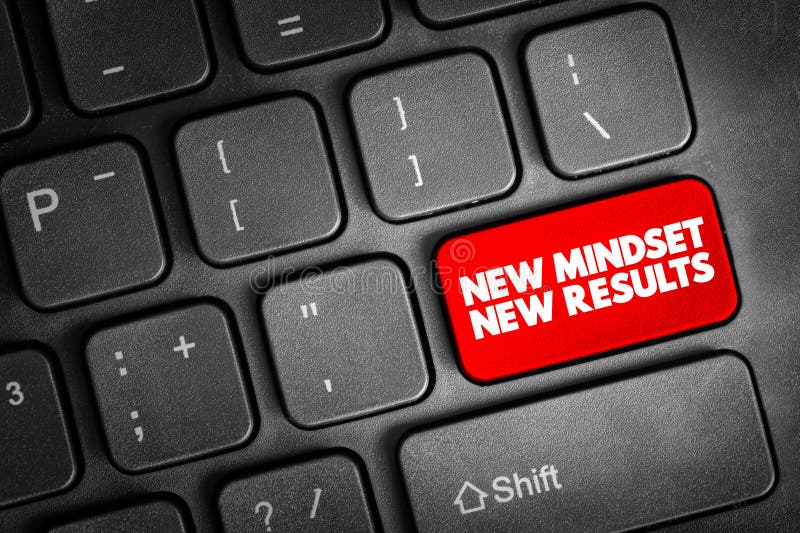 New Mindset New Results Text Button on Keyboard, Concept Background Stock Photo - Image of ...