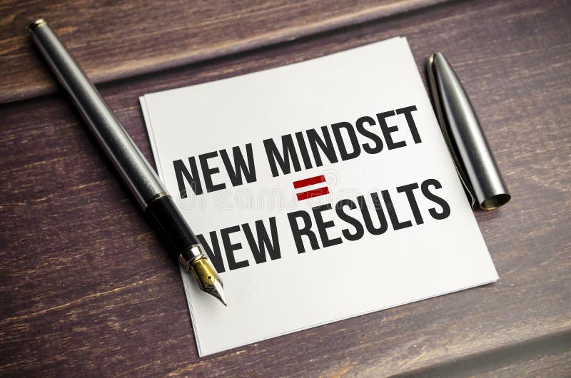 New Mindset - New Results on White Sticker with Pen Stock Image - Image ...