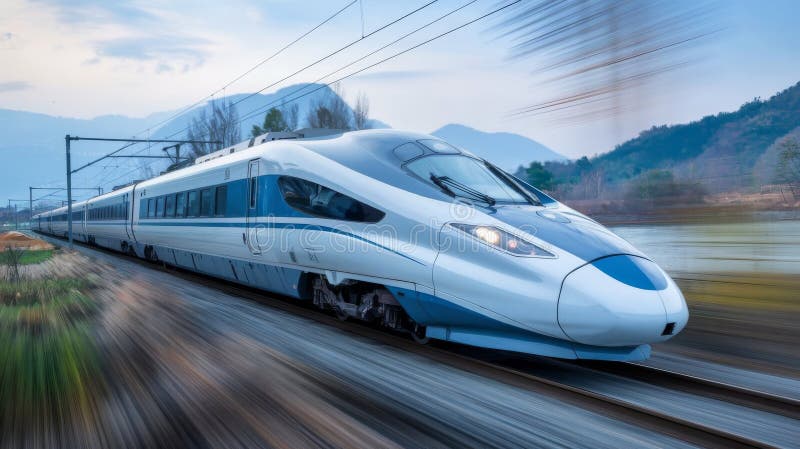 New Model Chinese High-speed Train in Motion, Sleek Design with Dynamic ...