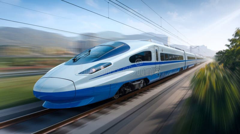New Model Chinese High-speed Train in Motion, Sleek Design with Dynamic ...