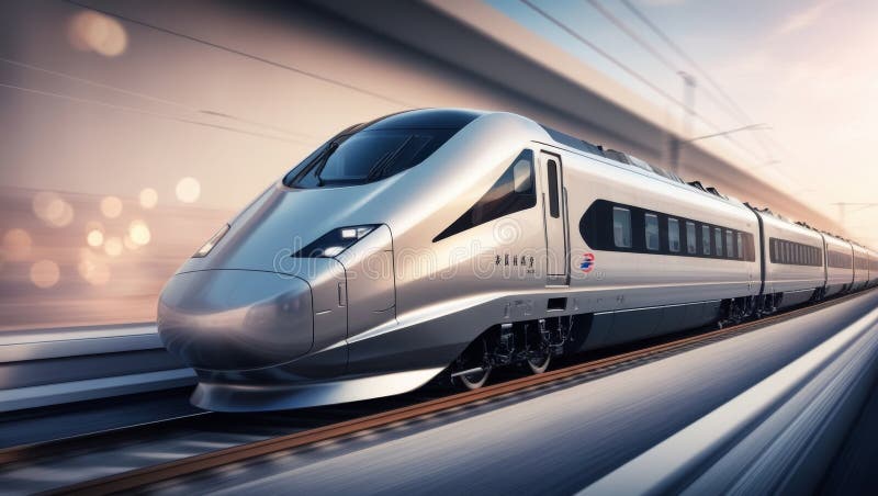 New Model Chinese High-speed Train in Motion, Sleek Design with Dynamic ...