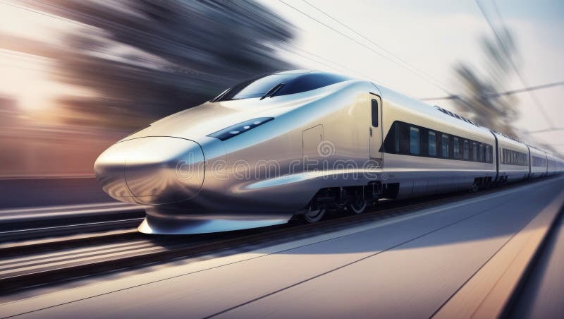 New Model Chinese High-speed Train in Motion, Sleek Design with Dynamic ...