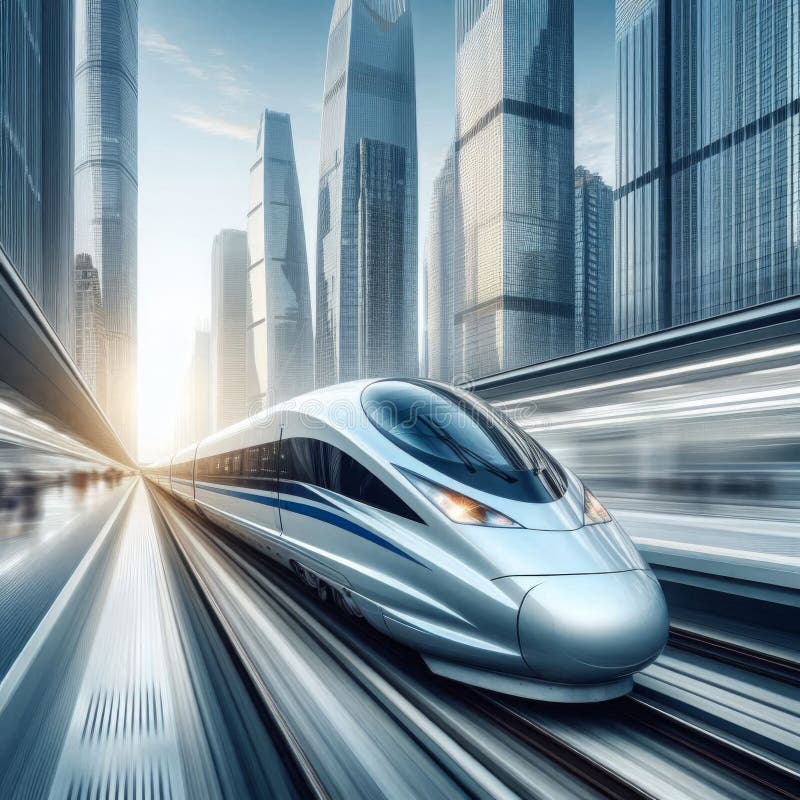 New Model Chinese High-speed Train in Motion, Sleek Design with Dynamic ...