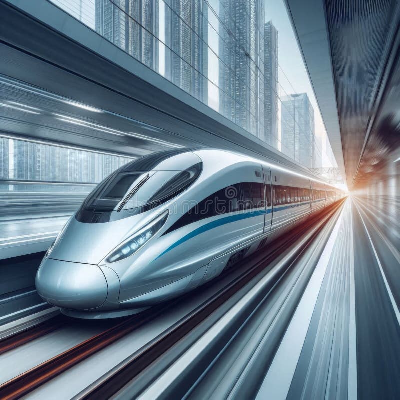 New Model Chinese High-speed Train in Motion, Sleek Design with Dynamic ...