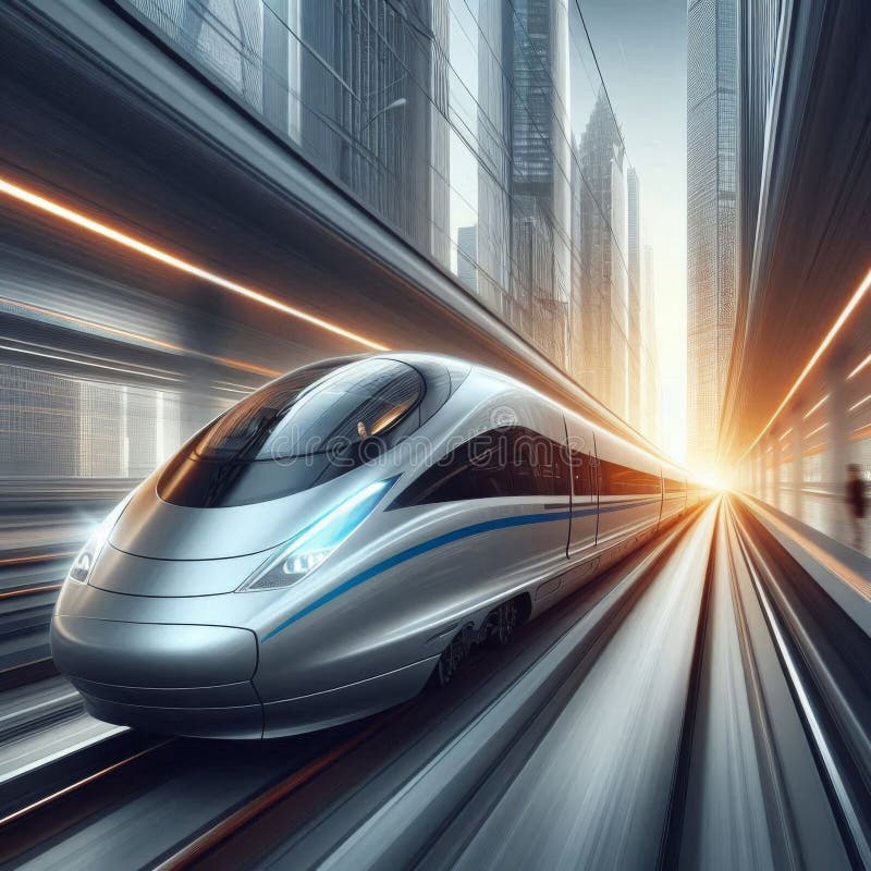 New Model Chinese High-speed Train in Motion, Sleek Design with Dynamic ...