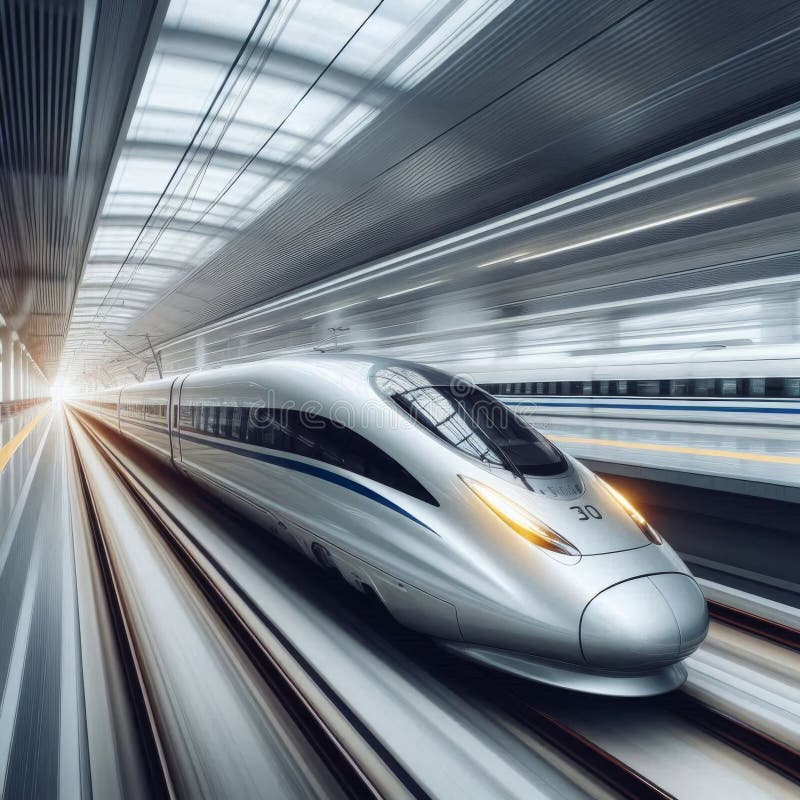 New Model Chinese High-speed Train in Motion, Sleek Design with Dynamic ...