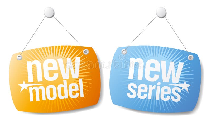 New Model, New Series Signs. Stock Vector - Illustration of equipment ...