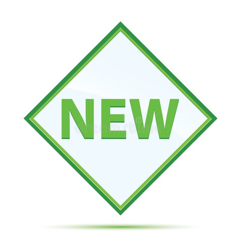 New Modern Abstract Green Diamond Button Stock Illustration ...