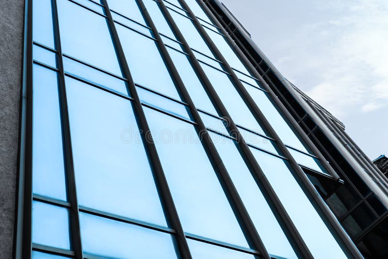 New Modern Building with Tinted Windows Stock Image - Image of ...