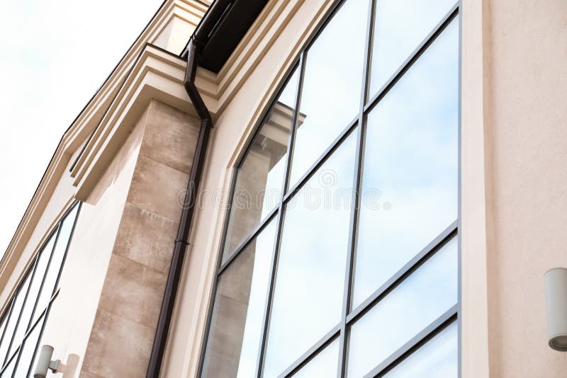 New Modern Building with Tinted Windows Stock Photo - Image of glass ...