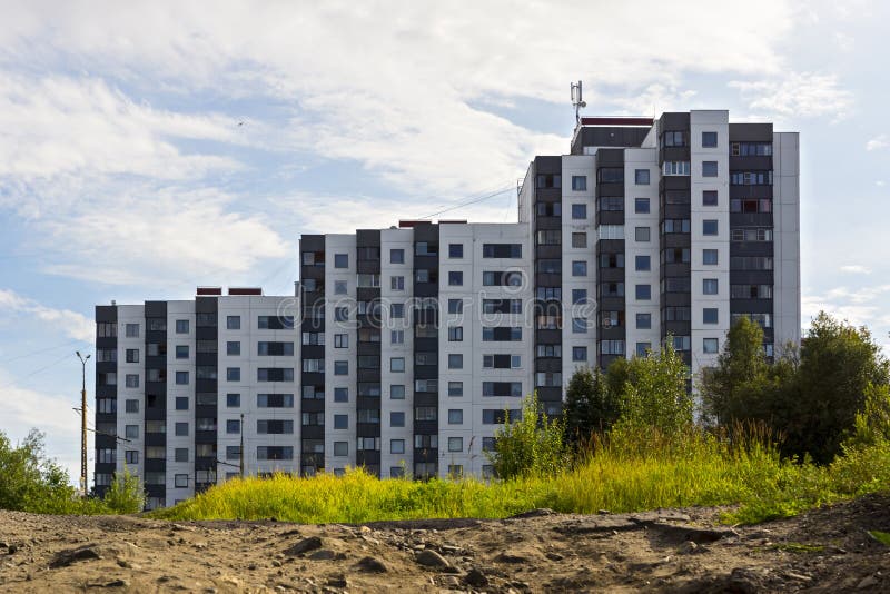New Modern Building on Waste-ground Stock Image - Image of office ...