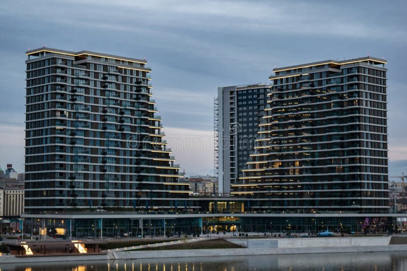 New modern buildings stock photo. Image of evening, building - 148321104