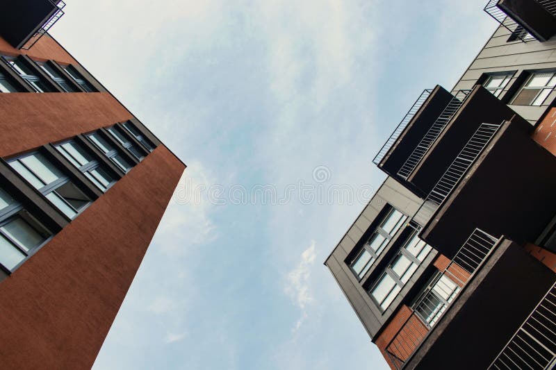 New Modern Buildings on the Sky Background. Stock Photo - Image of ...