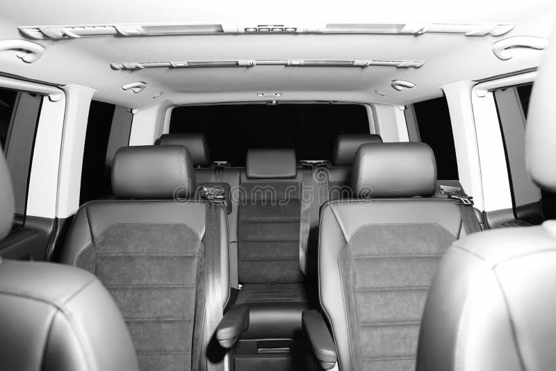 New Modern Car with Comfortable Seats Inside Stock Photo - Image of ...