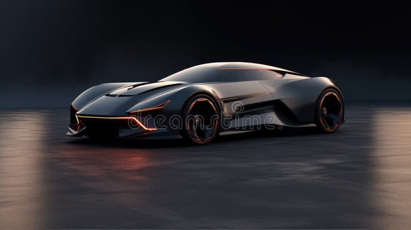 New Modern Car of the Future Stock Illustration - Illustration of ...