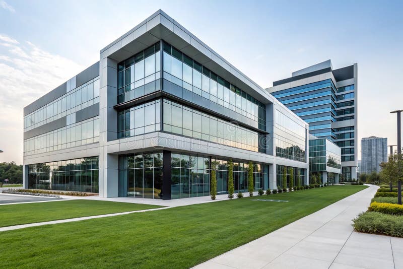 New Modern Corporate Office Building Exterior. Exterior of Modern ...