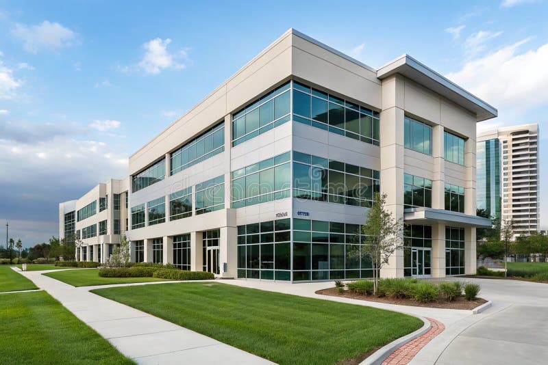New Modern Corporate Office Building Exterior. Exterior of Modern ...
