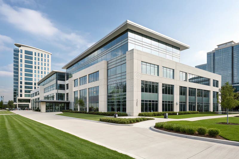 New Modern Corporate Office Building Exterior. Exterior of Modern ...