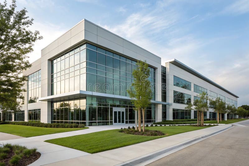 New Modern Corporate Office Building Exterior. Exterior of Modern ...