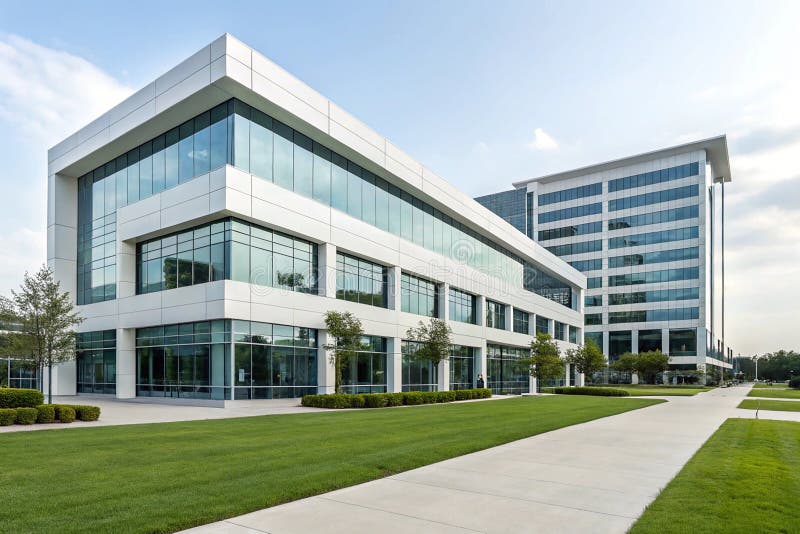 New Modern Corporate Office Building Exterior. Exterior of Modern ...