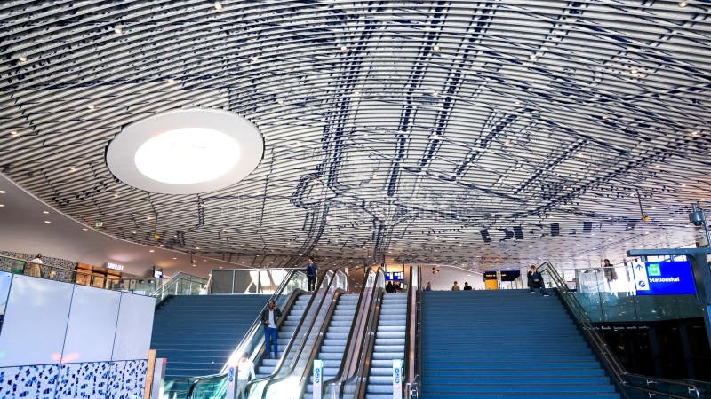 The New Modern Delft Train Station Main Hall Built in 2015 Editorial ...