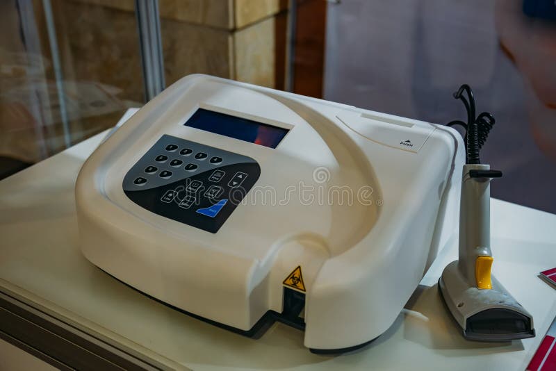 New Modern Digital Blood Express Analyzing Machine Stock Photo - Image ...