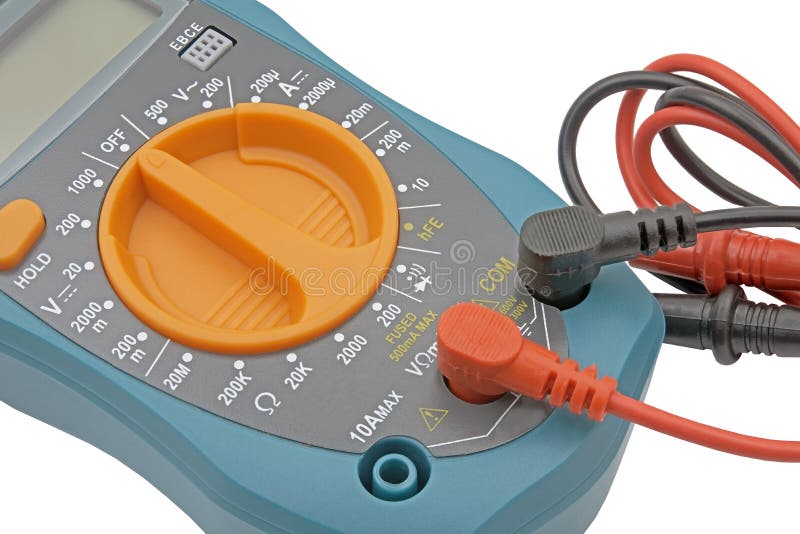 New Modern Digital Multimeter Isolated on White Stock Photo - Image of ...