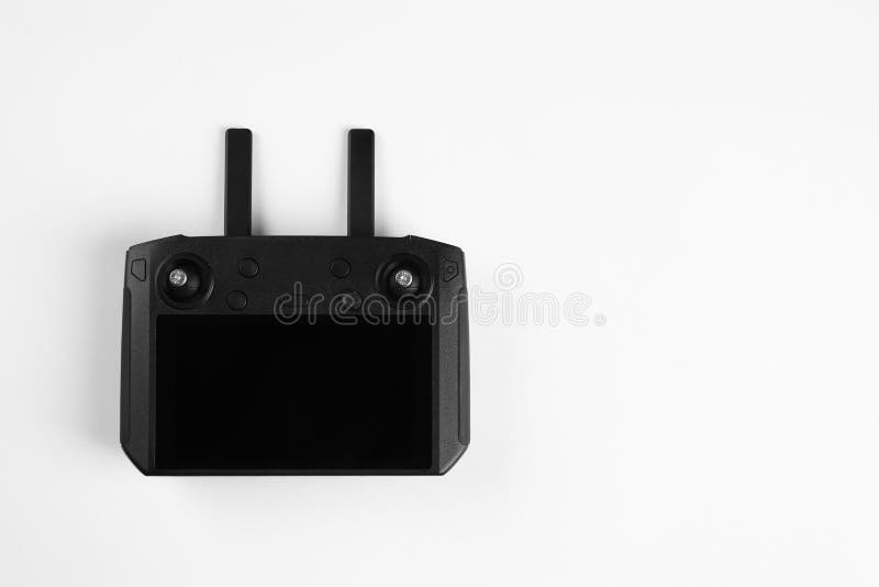 New Modern Drone Controller Isolated on White Stock Photo - Image of ...