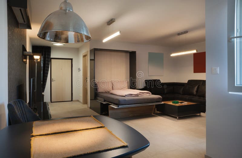 New and Modern Flat Interior Stock Photo - Image of door, architectural ...