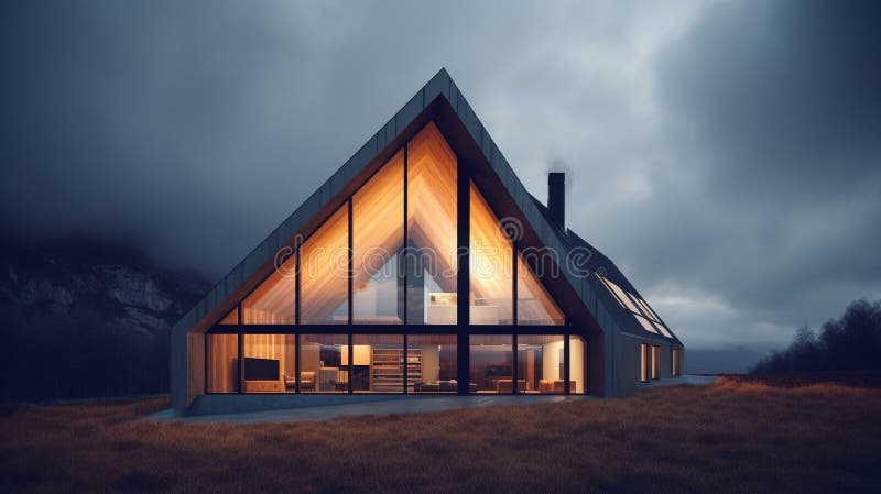 New Modern House. New Construction. Creative Structure. Future ...