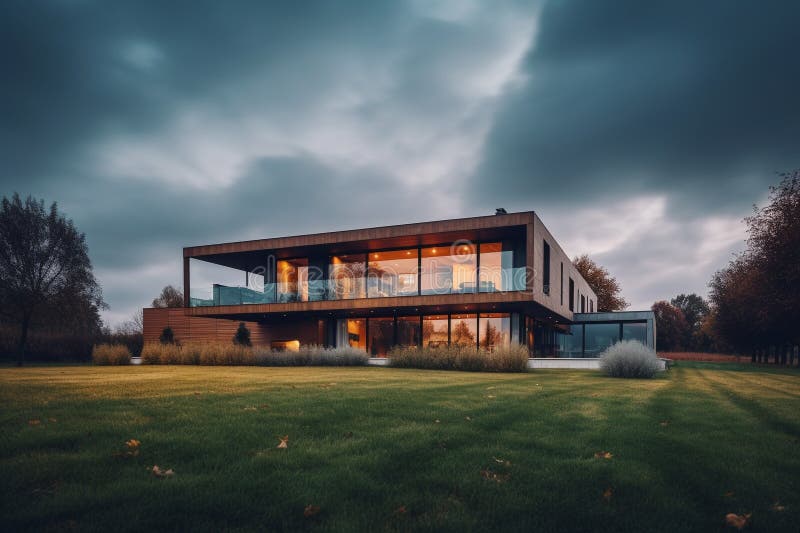 New Modern House. New Construction. Creative Structure. Future ...