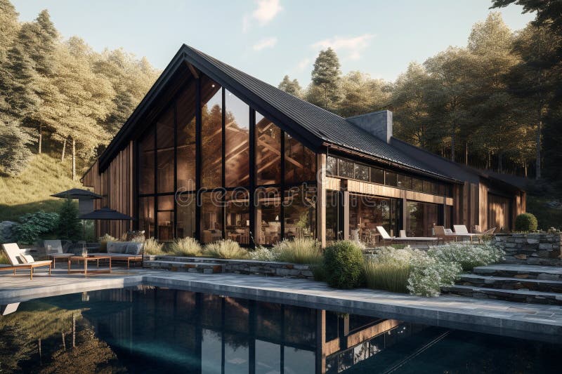 New Modern House. New Construction. Creative Structure. Future ...