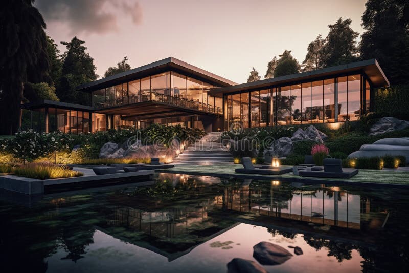 New Modern House. New Construction. Creative Structure. Future ...