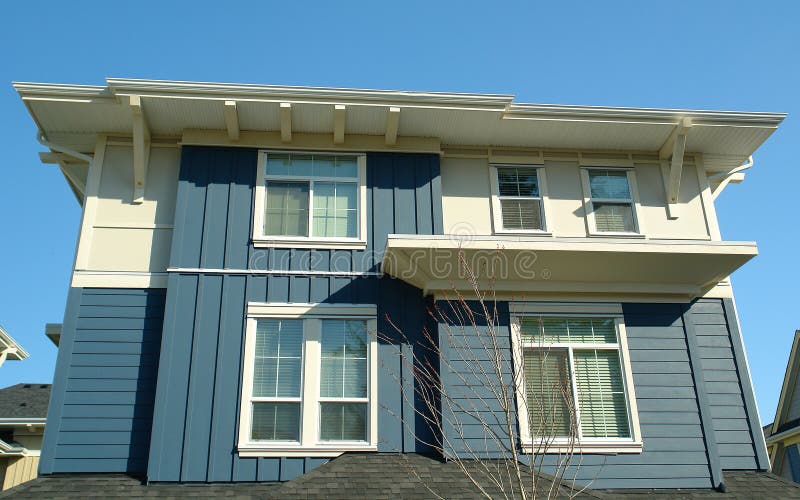 New Modern House Home Blue stock photo. Image of siding - 29699856