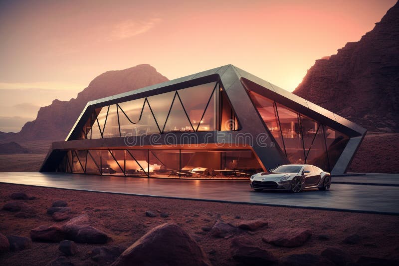 New Modern House. New Construction. Creative Structure. Future ...