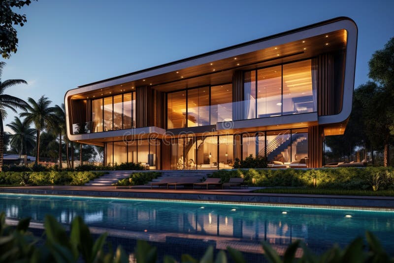 New Modern House. New Construction. Creative Structure. Future ...