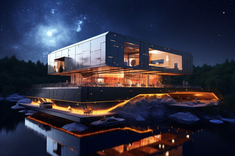 New Modern House. New Construction. Creative Structure. Future ...