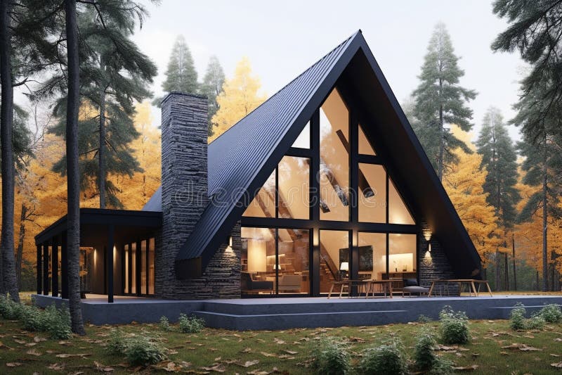 New Modern House. New Construction. Creative Structure. Future ...