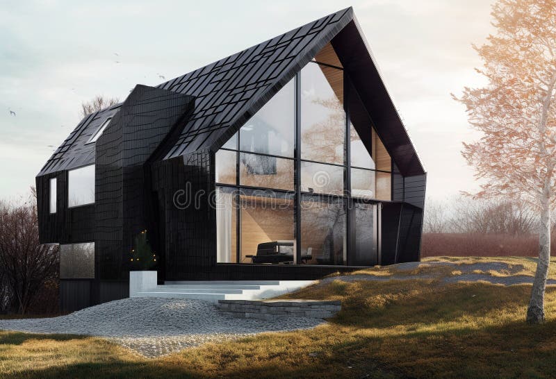 New Modern House. New Construction. Creative Structure. Future ...