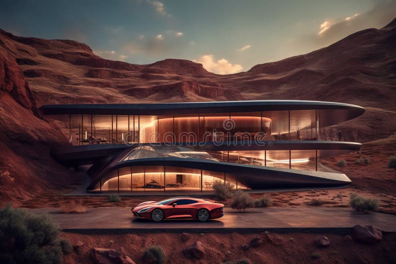 New Modern House. New Construction. Creative Structure. Future ...