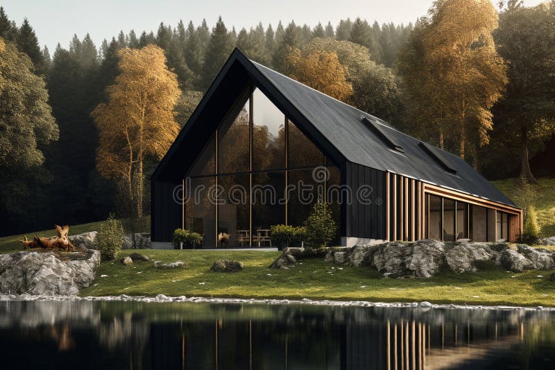 New Modern House. New Construction. Creative Structure. Future ...