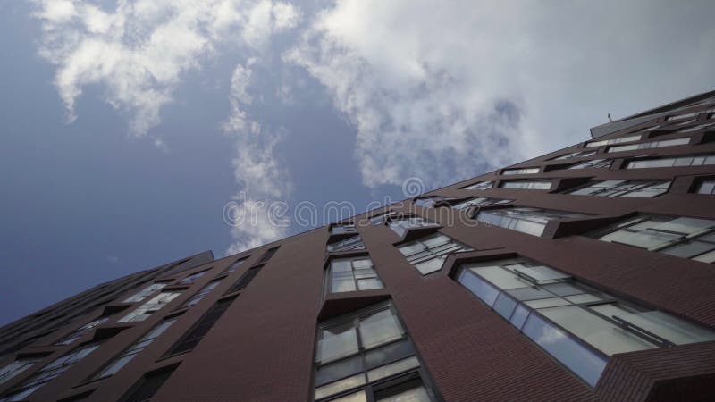 New Modern House with Panoramic Windows and Balconies, Vertical View ...