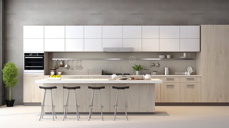 New Modern Kitchen Interior. Modern Kitchen in Luxury. Generative Ai ...