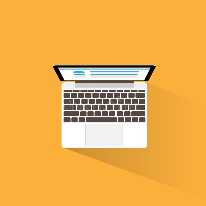 New Modern Laptop Computer Icon Flat Design Stock Vector - Illustration ...