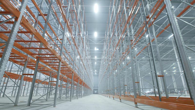 New Modern Light Industrial Warehouse with Empty Racks Stock Image ...